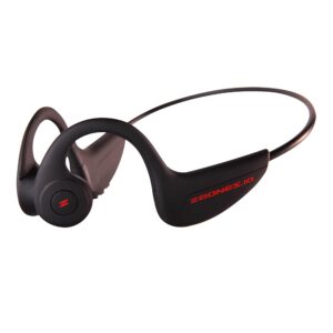 open ear bluetooth bone conduction headphones - zbones hear your surroundings/unbeatable comfort/secure sweatproof fit/sport headband for running, working out, fishing & biking - stealth black