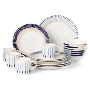 kate spade new york brook lane 16-piece set, 22.00 lb, blue