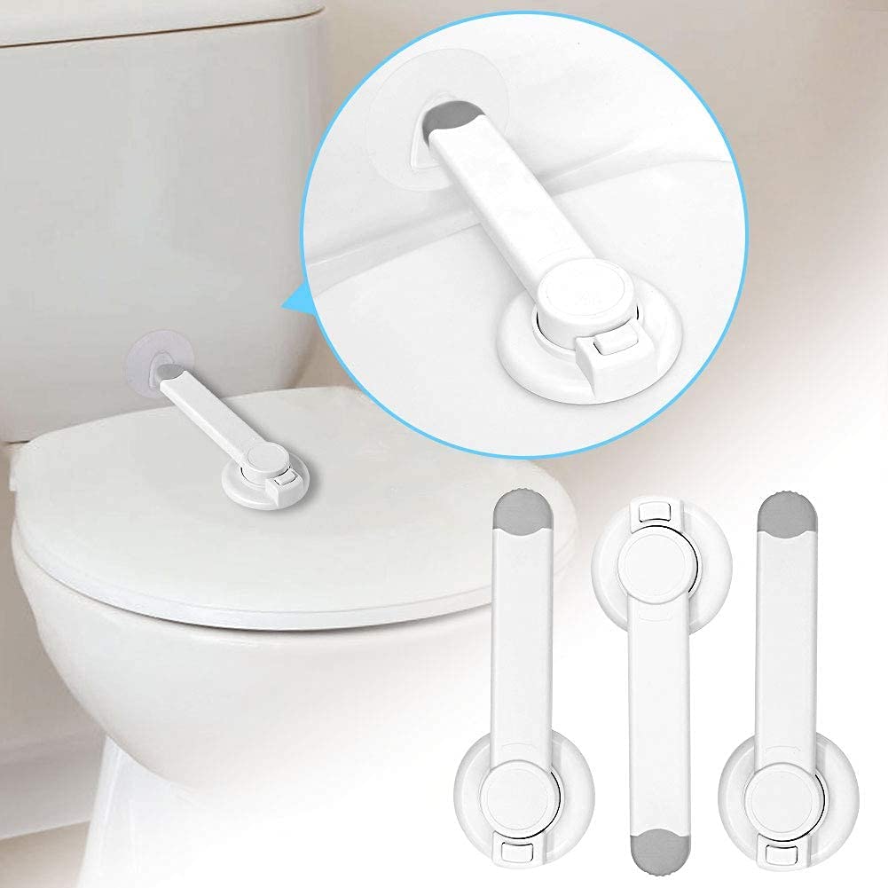 3 Pack Baby Proofing Toilet Lock, Fangze Toilet Lid Seat Locker Fit Most Toilets Bathroom Child Safety Locks for Toddler Kids Pets