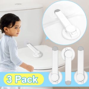 3 Pack Baby Proofing Toilet Lock, Fangze Toilet Lid Seat Locker Fit Most Toilets Bathroom Child Safety Locks for Toddler Kids Pets