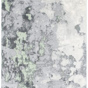 SAFAVIEH Adirondack Collection Area Rug - 5'1" x 7'6", Green & Grey, Modern Abstract Design, Non-Shedding & Easy Care, Ideal for High Traffic Areas in Living Room, Bedroom (ADR134F)