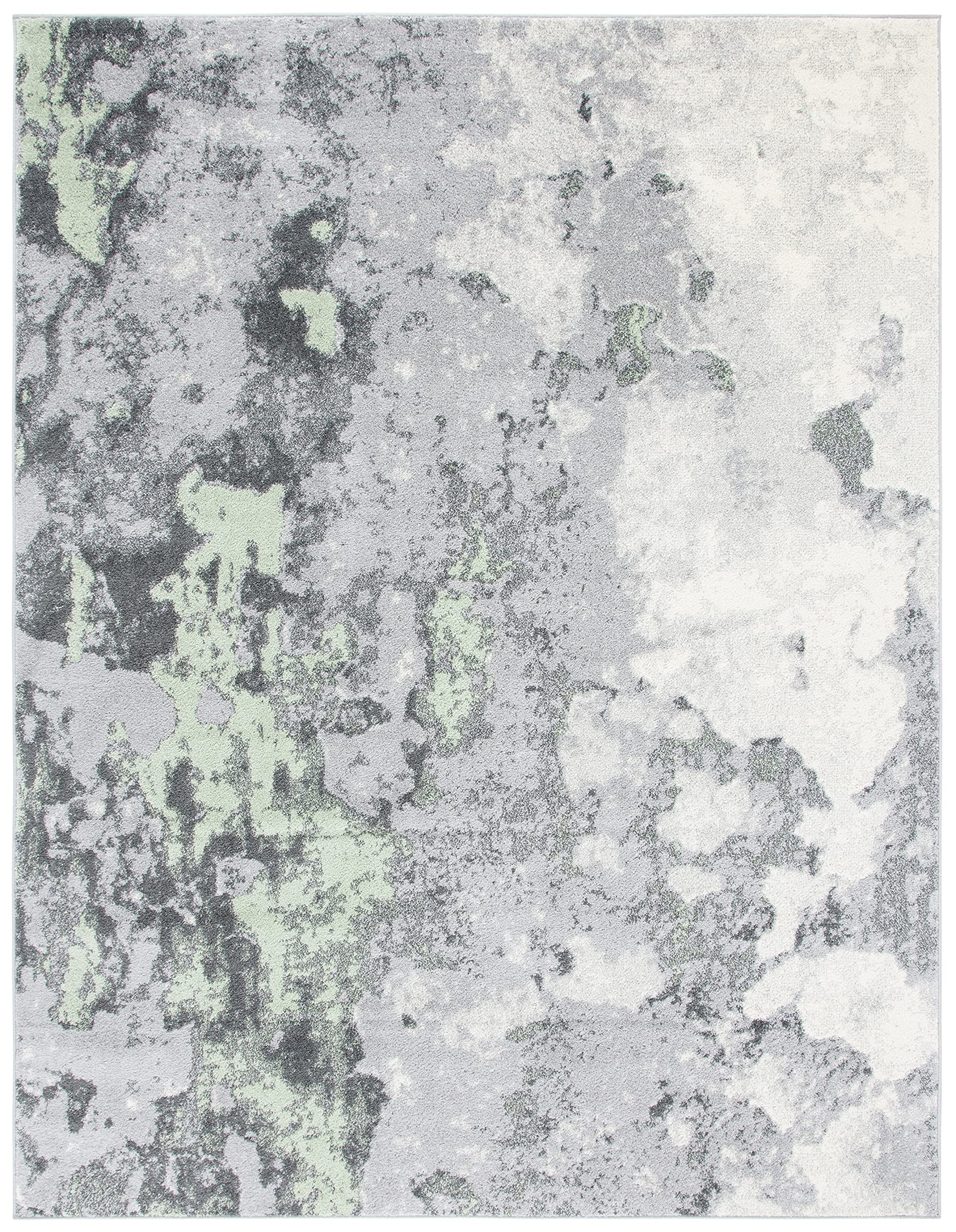 SAFAVIEH Adirondack Collection Area Rug - 5'1" x 7'6", Green & Grey, Modern Abstract Design, Non-Shedding & Easy Care, Ideal for High Traffic Areas in Living Room, Bedroom (ADR134F)