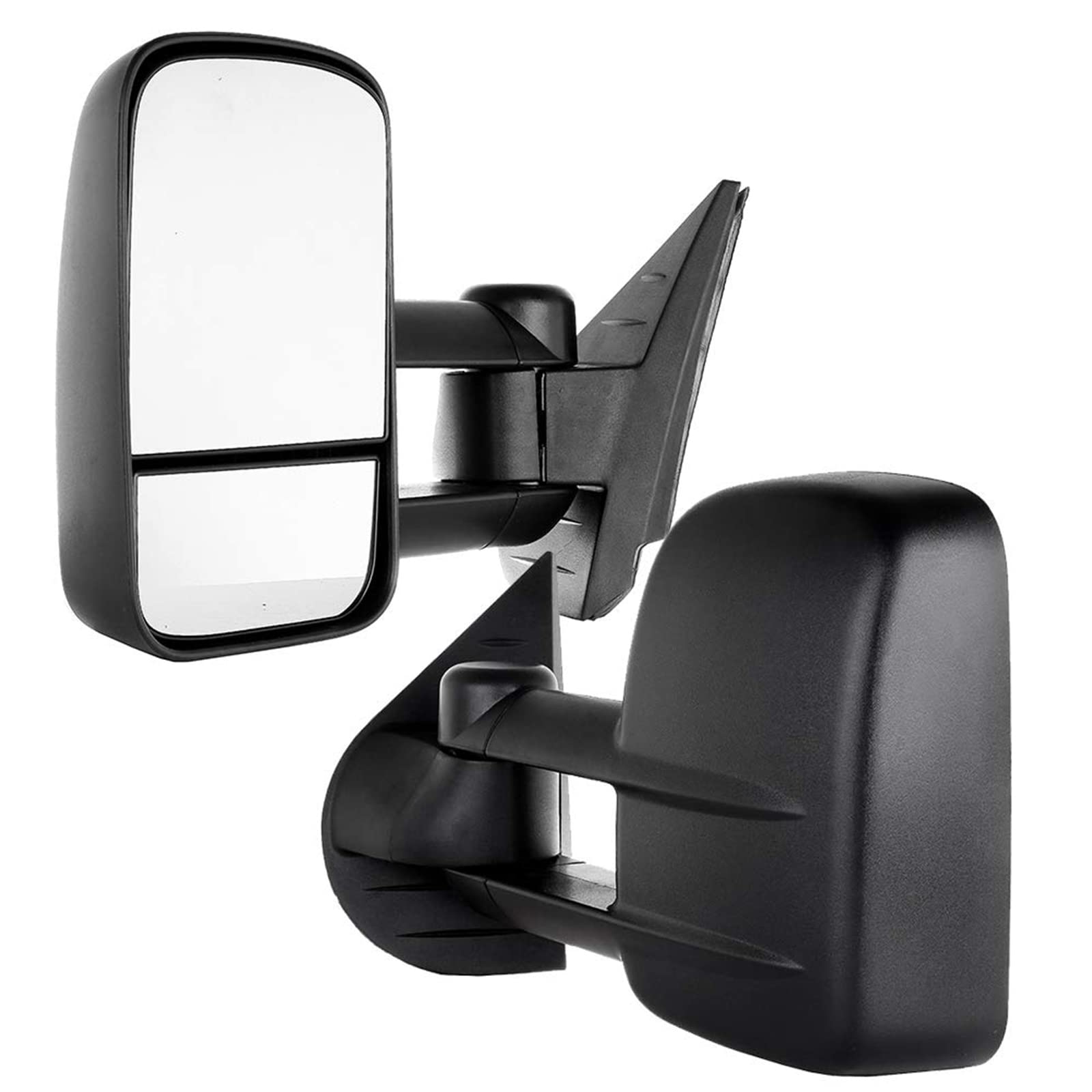 LUJUNTEC Tow Mirrors Replacement fit for 2008-2013 For Chevy For Silverado For GMC For Sierra 1500/2500 HD/3500 Pickup Towing Mirrors Driver Left and Passenger Right Side Manual No Heated Black