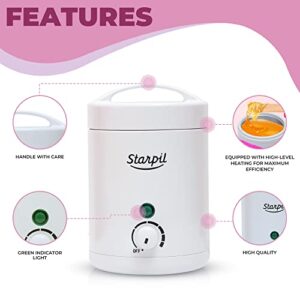 Starpil Wax Machine - Mini Wax Warmer for Hair Removal 4oz / 125g – Best for Hard Wax Beads – Use for Hair Removal – Adjustable Temperature Wax Pot for Facial Hair