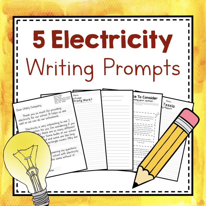 Electricity Unit Study: Electricity Writing Prompts and Templates