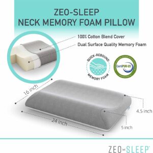 Reversible Plus+ Memory Foam Pillow Multipe Function- Widen Desgin Neck Contour Cervical Orthopedic Pillow- Firm Pillow for Back, Stomach and Side Sleepers - Pillow for Neck and Shoulder Pain