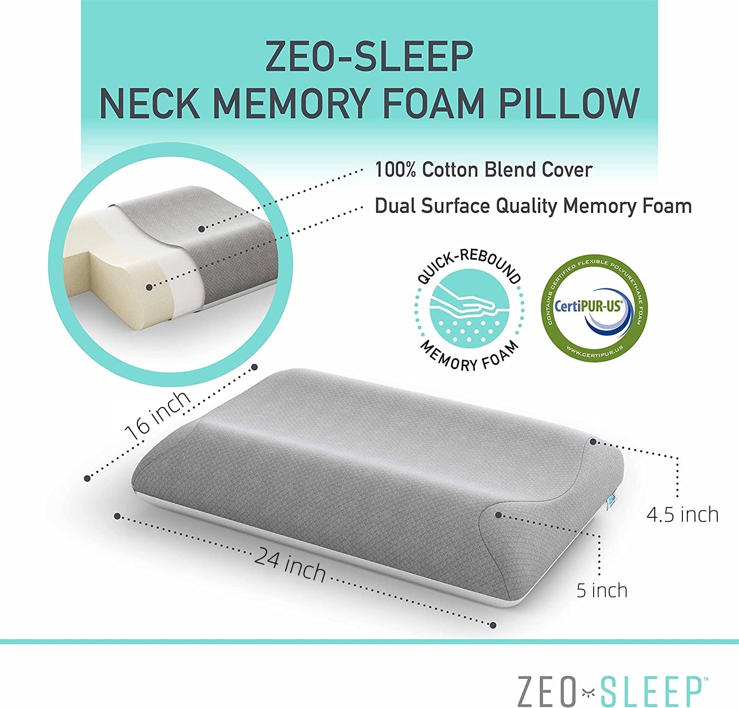 Reversible Plus+ Memory Foam Pillow Multipe Function- Widen Desgin Neck Contour Cervical Orthopedic Pillow- Firm Pillow for Back, Stomach and Side Sleepers - Pillow for Neck and Shoulder Pain