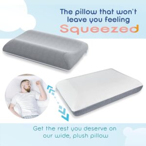 Reversible Plus+ Memory Foam Pillow Multipe Function- Widen Desgin Neck Contour Cervical Orthopedic Pillow- Firm Pillow for Back, Stomach and Side Sleepers - Pillow for Neck and Shoulder Pain