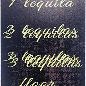 Toothsome Studios 1 Tequila 2 Tequila 3 Tequila Floor 12" x 8" Funny Tin Sign Man Cave Home Tiki Bar Pub Decor