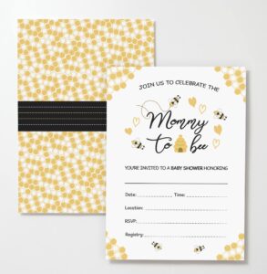 bumble bee baby shower invitations, 25 count