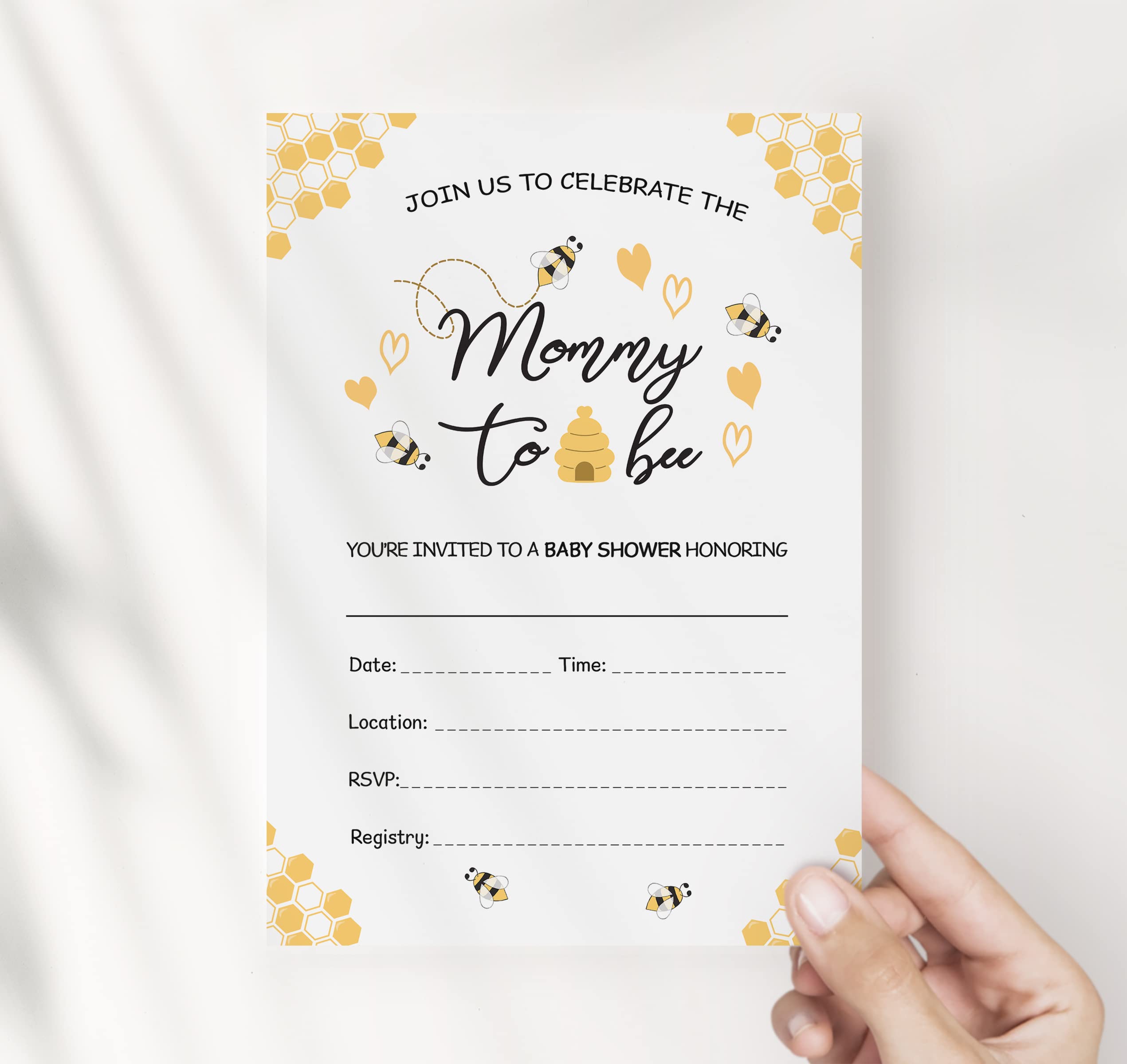 Bumble Bee Baby Shower Invitations, 25 Count