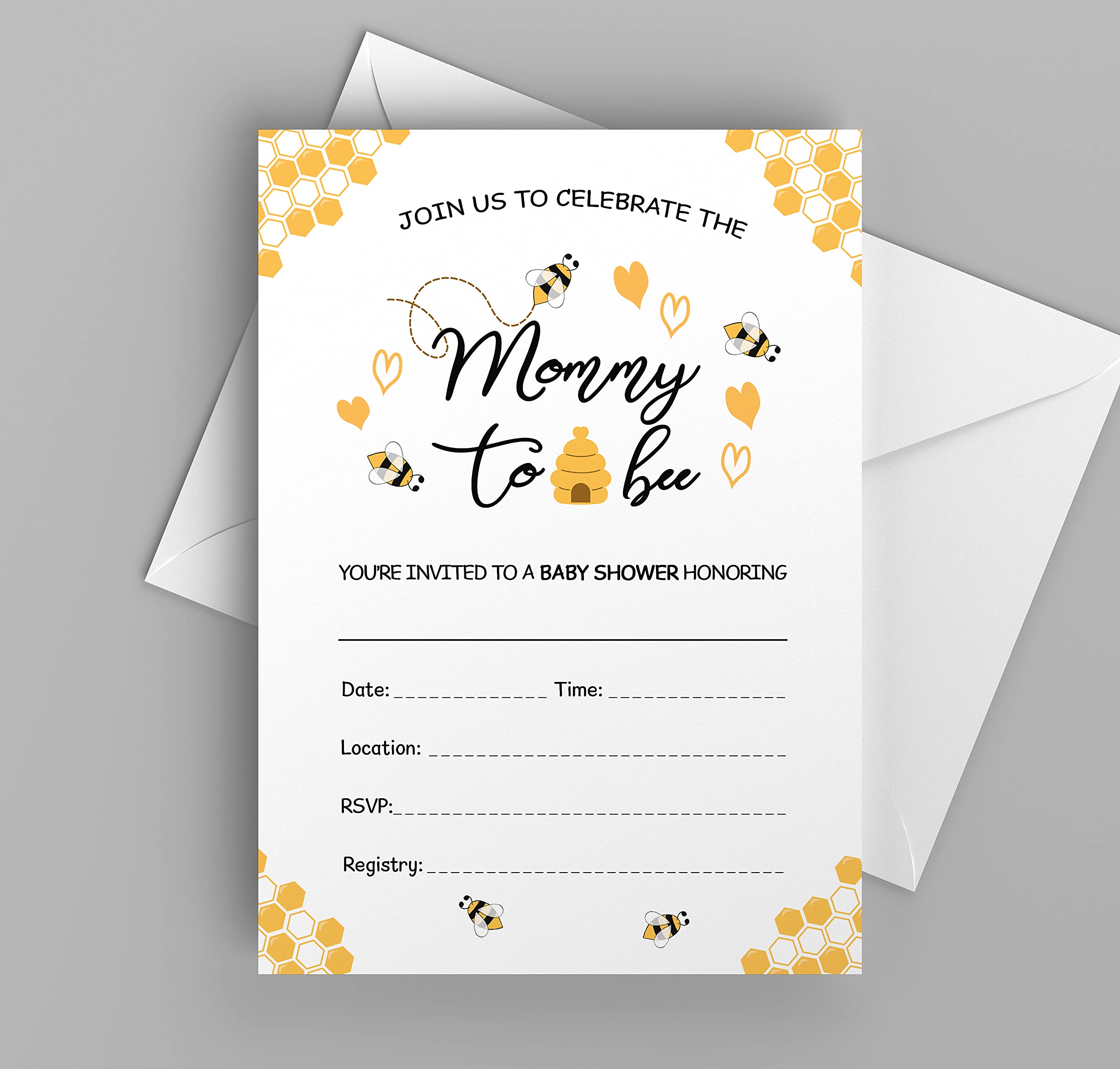 Bumble Bee Baby Shower Invitations, 25 Count