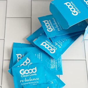 Good Clean Love Rebalance Personal Moisturizing & Cleansing Wipes, Naturally Reduces Odor & Supports Vaginal Health, pH-Balanced Feminine Hygiene Product, 24 Biodegradable Wipes