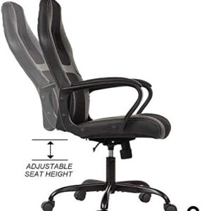 Office Chair Gaming Desk Racing Gaming Chair, PC Gaming Ergonomic Racing Heavy Duty Office Video Game Chair, PU Leather Racing Chair for Home Office Computer Gaming Chairs Video Game Chairs - Black