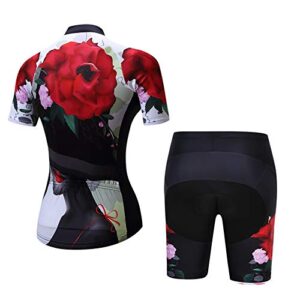 Women's Cycling Jersey Set Summer Short Sleeve Road Bike Suits Quick Dry