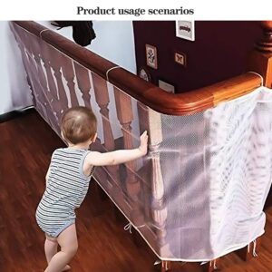 Child Safety Rail Net for Balcony, Patios, Railing and Stairs. Security Guards for Kids/Pet/Toy Both Indoors and Outdoors. 10ft x2.5ft, Sturdy Mesh Fabric Material