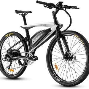 eAhora APUS 26in Carbon Fiber Electric Mountain Bike 48V Urban Electric Bikes for Adults Hydraulic Brakes, 14AH Removable Battery, Upgrade 350W Motor, USB Port Password Display, 9-Speed Gear