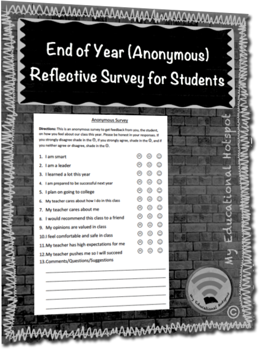 End of Year Anonymous Student Reflective Survey