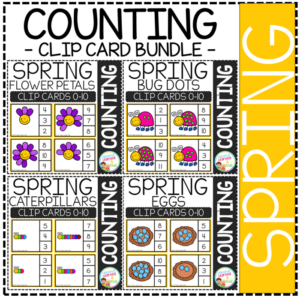 counting picture clip cards 0-10: spring