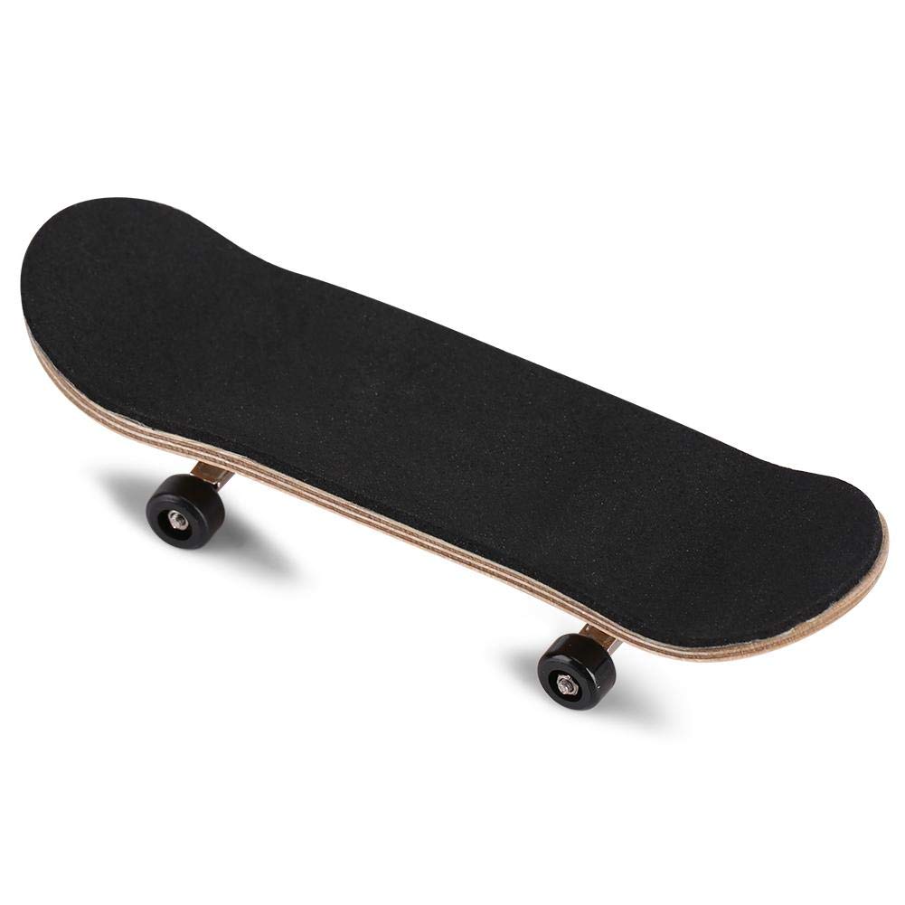 Yencoly Professional Mini Fingerboards,1Pc Maple Wooden+Alloy Fingerboard Finger Skateboards with Box Reduce Pressure Kids Gifts Finger Skateboard (Black)