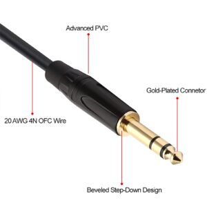 Oluote 6.35mm (1/4 Inch) to XLR Male Balanced Signal Interconnect Cable, TRS Male to XLR Cable MIC Audio Interconnect Cable for Studio Sound Consoles Jack Lead (1.5M/4.9FT)