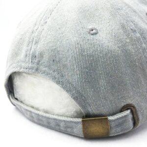 Kangqifen Unisex Ripped Distressed Denim Baseball Cap Trucker Hat Adjustable Blue