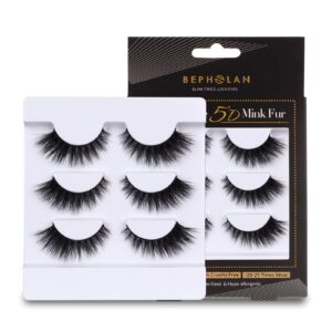 Lashes Mink Natural False Eyelashes - Bepholan Fake Eyelashes Natural Look 3-Pack Cat Eye Lashes Manga Eyelashes Fluffy,XMZ208