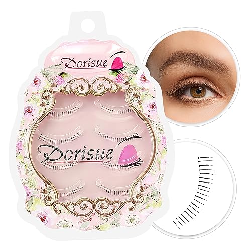 Dorisue Bottom lashes Lightweight Short Lower lashes 4 Pairs Lashes Pack Natural Looking wispy lashes