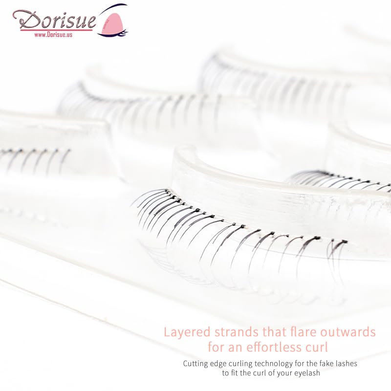 Dorisue Bottom lashes Lightweight Short Lower lashes 4 Pairs Lashes Pack Natural Looking wispy lashes