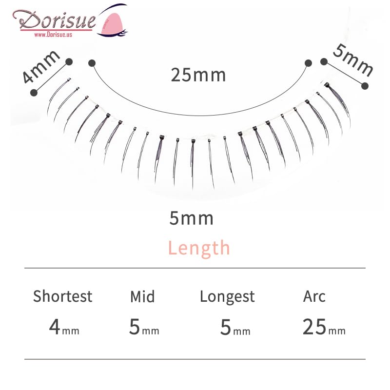 Dorisue Bottom lashes Lightweight Short Lower lashes 4 Pairs Lashes Pack Natural Looking wispy lashes