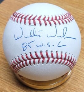 autographed willie wilson official major league baseball