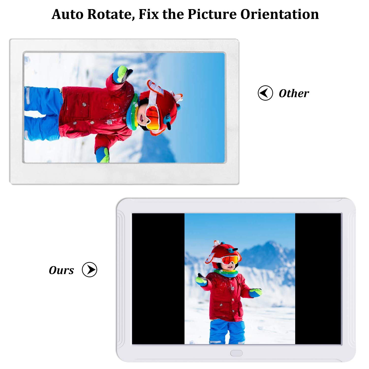 Atatat 10.1 Inch WiFi Digital Picture Frame with 32 GB Storage, Auto Rotate, IPS Touch Screen, Instant Share Photos and Videos Via App, Email, Support SD Card or USB Drive