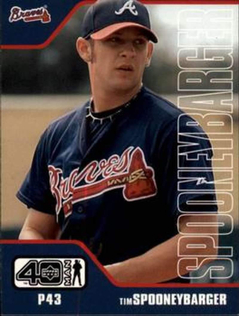 2002 Upper Deck 40-Man Baseball #499 Tim Spooneybarger Atlanta Braves Official MLB Trading Card From The UD Company