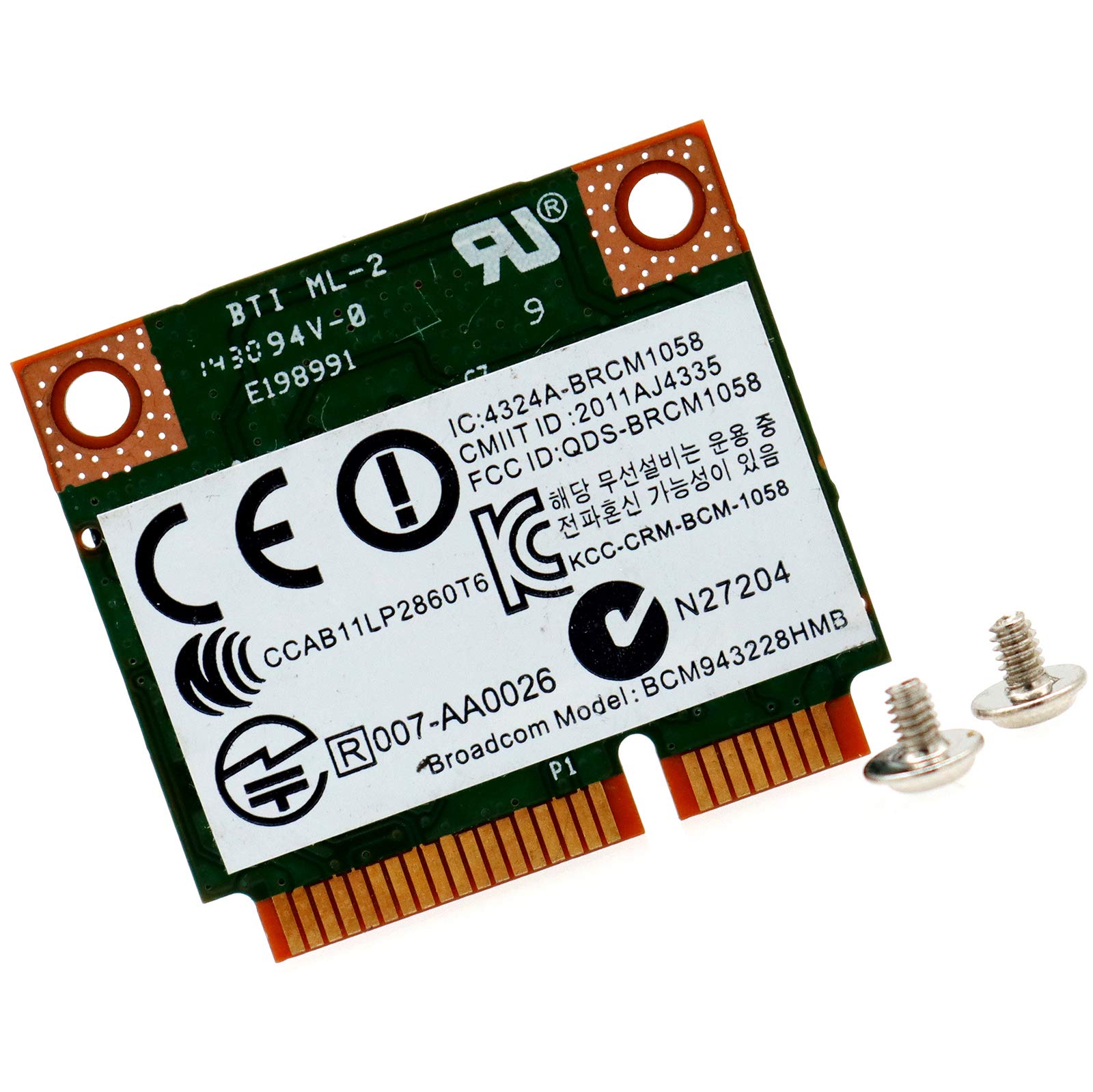 Deal4GO BCM943228HMB BCM43228 802.11n 300Mbps Dual Band Half Mini PCie Wireless WiFi Card w/BT 4.0 for H P 850 840 820 G1/745 G2/840 G3 ProBook 450 445 440 430 G2 666914-001