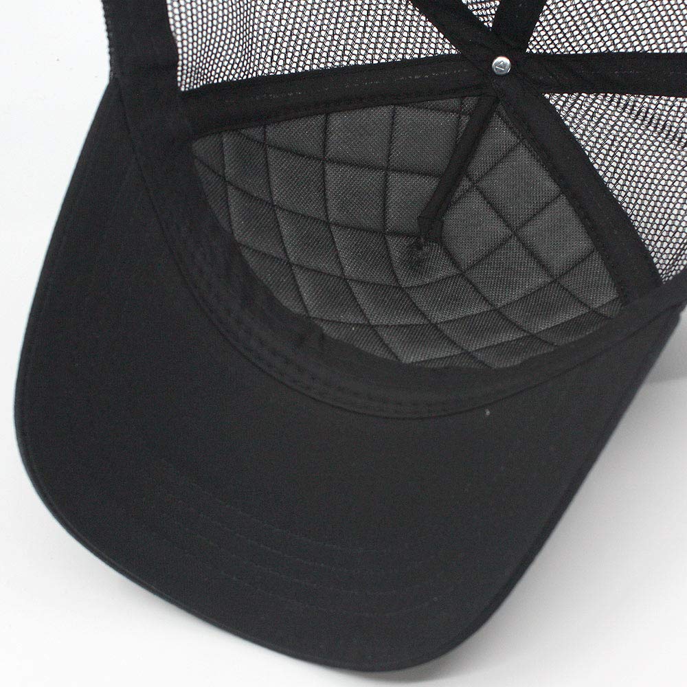 Plain Tone on Tone Cotton Mesh Adjustable Low Profile Baseball Cap Quilt Camo Heather Distressed (Quilt Black)