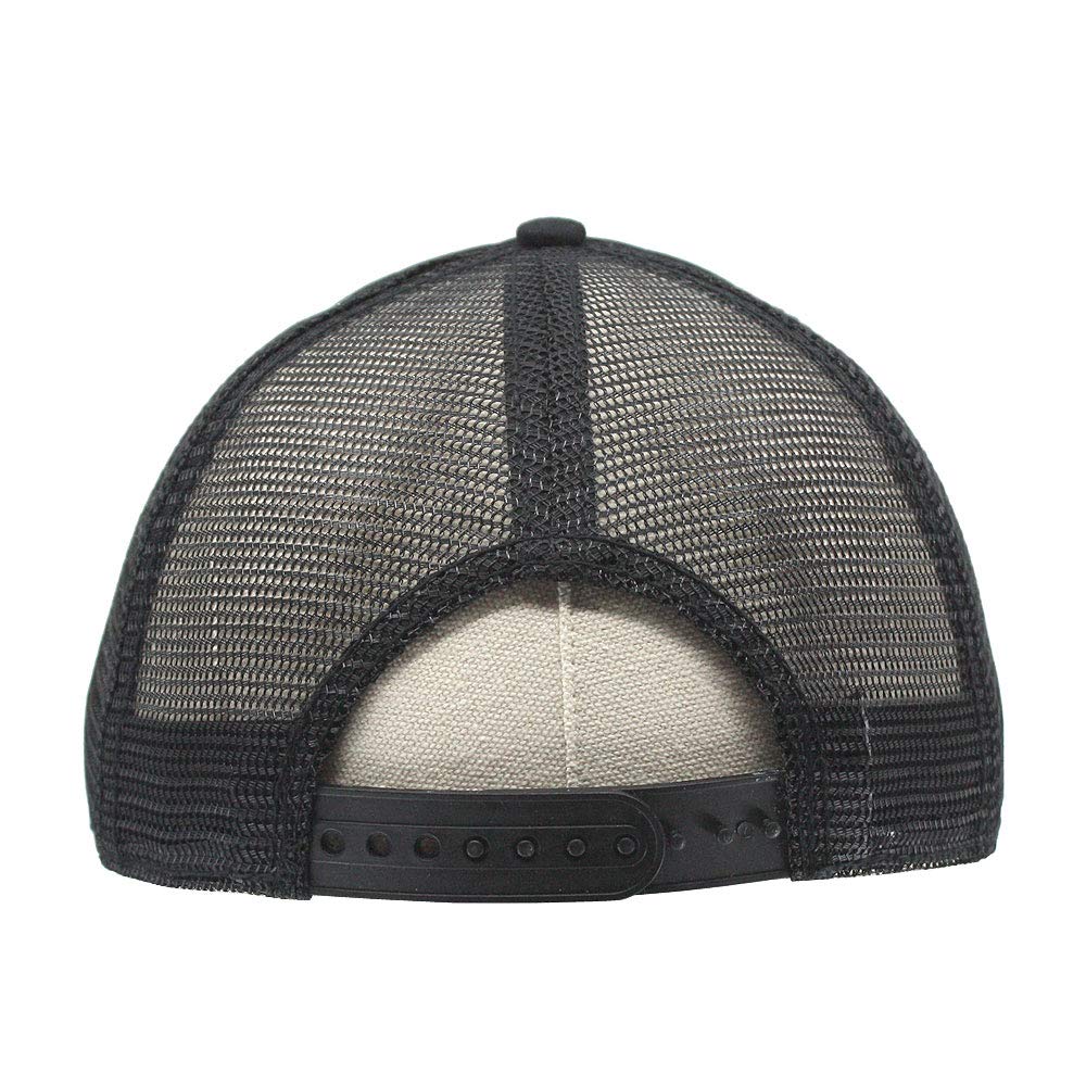 Plain Tone on Tone Cotton Mesh Adjustable Low Profile Baseball Cap Quilt Camo Heather Distressed (Quilt Black)