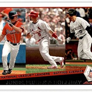 2009 Topps #4 Chipper Jones/Albert Pujols/Matt Holliday LL NM-MT Atlanta Braves/St. Louis Cardinals/Colorado Rockies Baseball