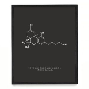 - cannabis thc molecule poster print - marijuana wall art - kitchen house home décor - housewarming gift - 8 x 10 unframed art print