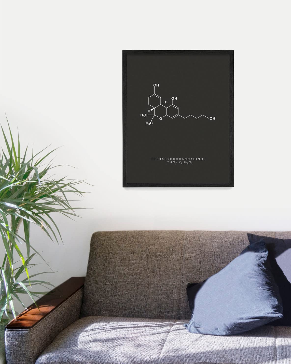 - Cannabis THC Molecule Poster Print - Marijuana Wall Art - Kitchen House Home Décor - Housewarming Gift - 8 x 10 Unframed Art Print