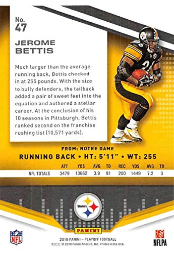 2019 PANINI PLAYOFF #47 JEROME BETTIS PITTSBURGH STEELERS FOOTBALL NFL