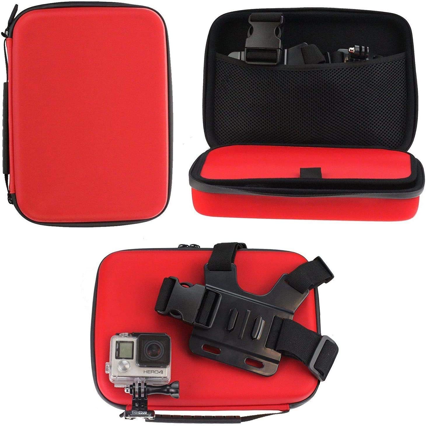 Navitech Red Heavy Duty Robust Action Camera Hard Case - Compatible with The Dragon Touch Vision 3 PRO