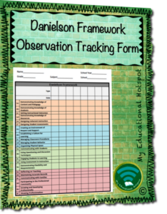 danielson evaluation framework tracking form