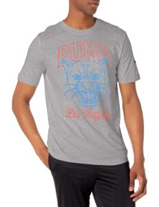 puma men's city attack tee, medium gray heather, m