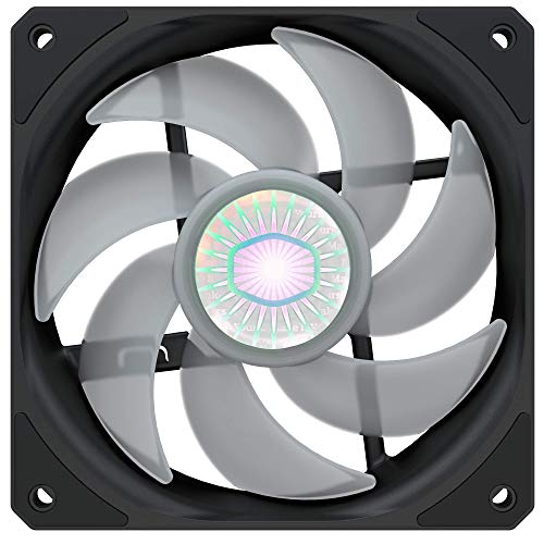 Cooler Master SickleFlow 120 V2 Blue Led Square Frame Fan, Air Balance Curve Blade, Sealed Bearing, 120mm PWM Control for Computer Case & Liquid Radiator