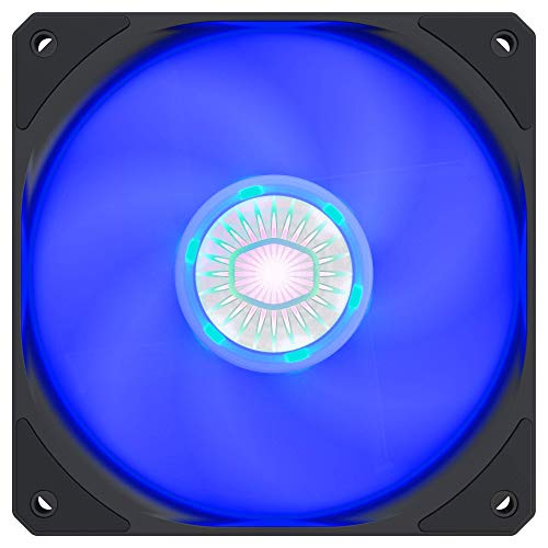 Cooler Master SickleFlow 120 V2 Blue Led Square Frame Fan, Air Balance Curve Blade, Sealed Bearing, 120mm PWM Control for Computer Case & Liquid Radiator