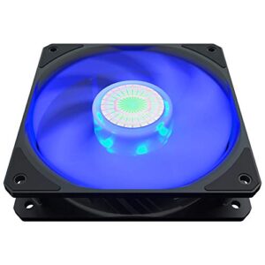 Cooler Master SickleFlow 120 V2 Blue Led Square Frame Fan, Air Balance Curve Blade, Sealed Bearing, 120mm PWM Control for Computer Case & Liquid Radiator