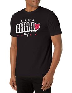 puma men's city attack tee, black, xl