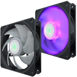 Cooler Master SickleFlow 120 V2 RGB Square Frame Fan, RGB 4-Pin Customizable LEDs, Air Balance Curve Blade, Sealed Bearing, 120mm PWM Control for Computer Case & Liquid Radiator