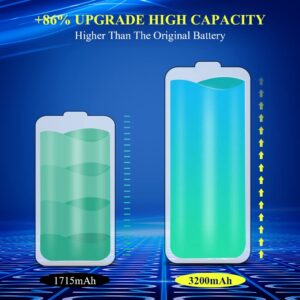 SHENMZ Upgrade Battery for iPhone 6S, [3200mAh] 2023 New Version 0 Cycle Ultra High Capacity Battery Replacement for iPhone 6S Model A1633,A1688,A1700, No Tools