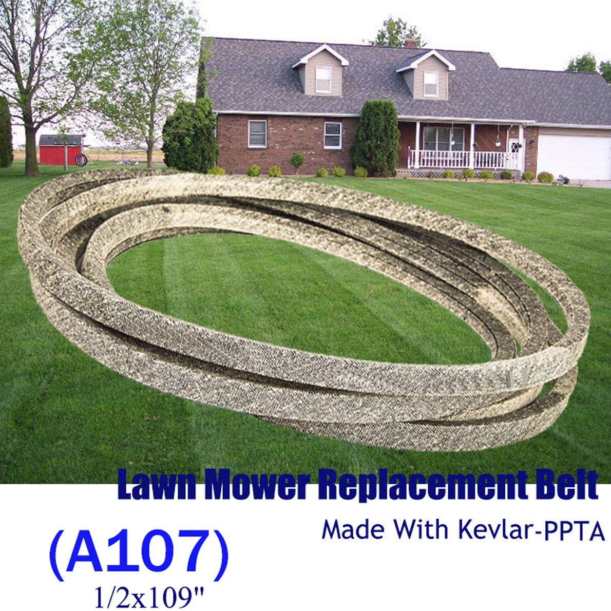 WEPECULIOR Lawn Mower Deck Blades Cutting Tranmission Drive Belt for MTD Cub Cadet Massey Ferguson Toro/Troy-Bilt 754-04045 954-04045,754-04045, 954-04045 112-5800 1/2" x 109" Made with Kevlar